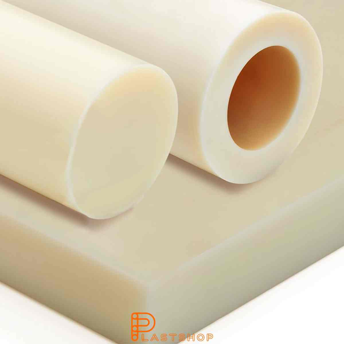 Rundstång PA6 E FG 40 x 3000 mm natur - PlastShop.se